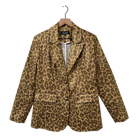 berek | Jackets & Coats | Berek Leopard Print Gold Brown Bronze Shimmer ...
